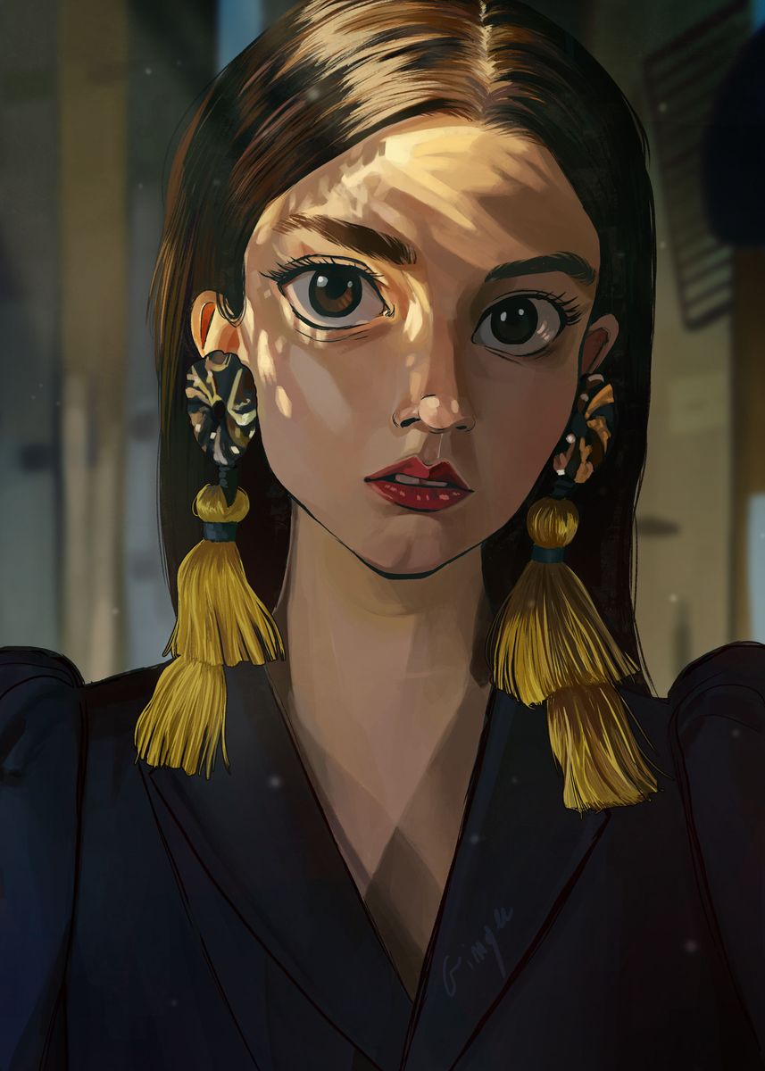 'Anya' Poster, picture, metal print, paint by Santallia | Displate