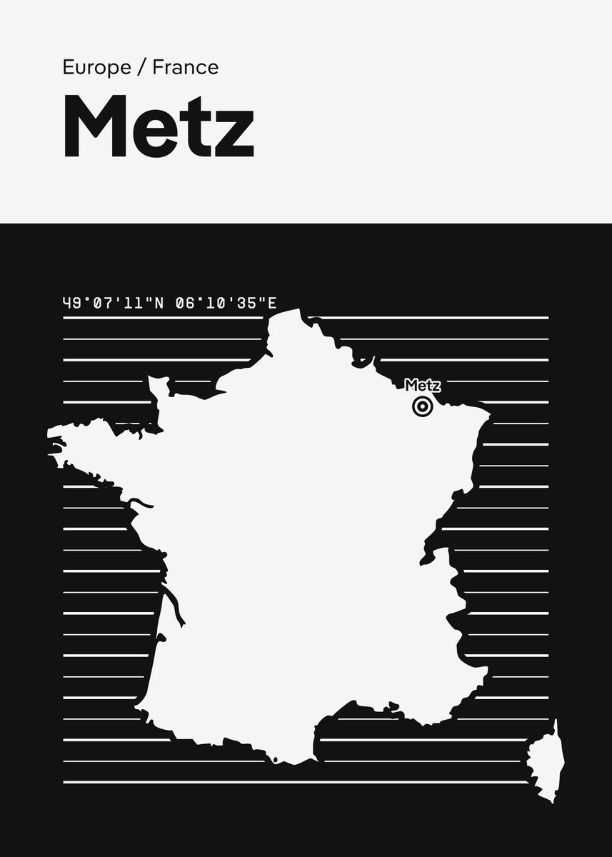 'Metz City Map' Poster by Visitify | Displate