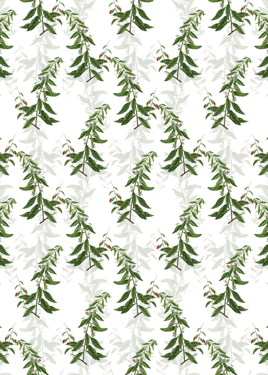 'Goji Berry Tree Pattern' Poster, picture, metal print, paint by Holy ...