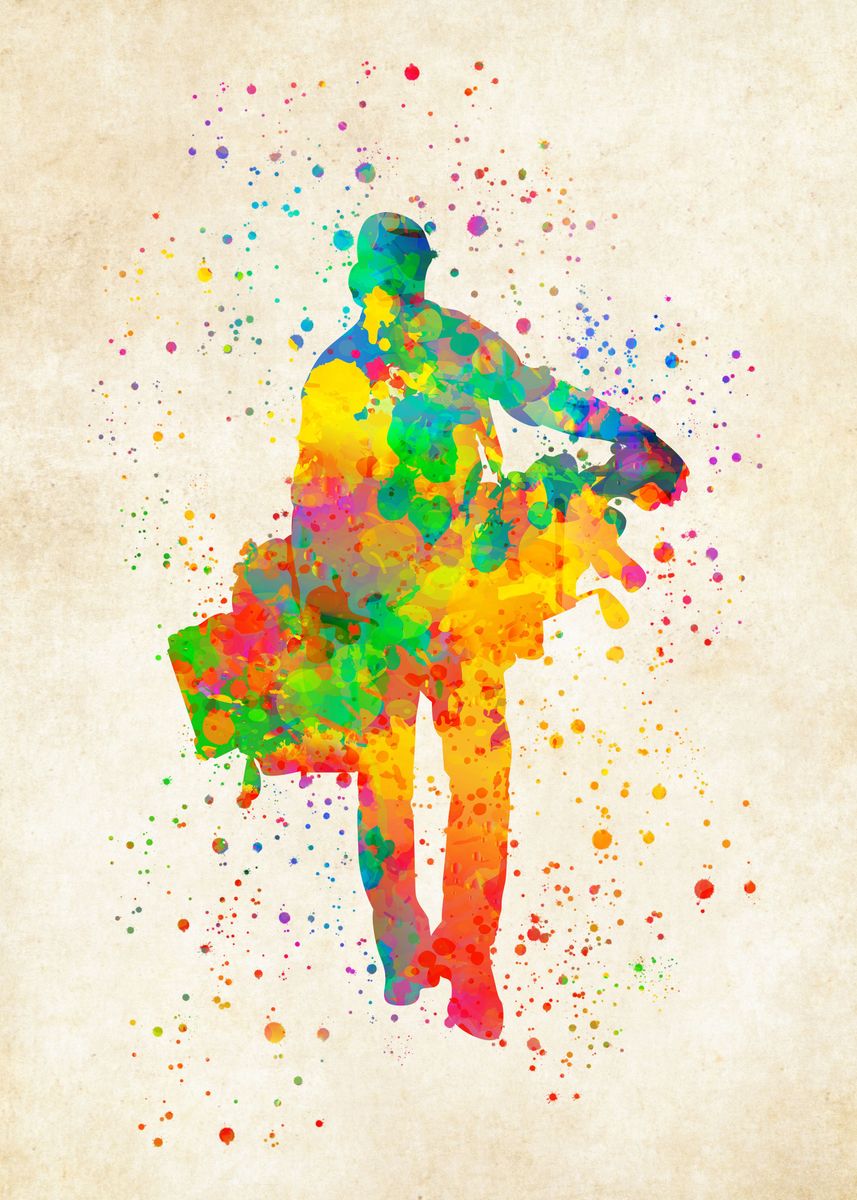 'Golfer Watercolor' Poster by Ollie Reid | Displate