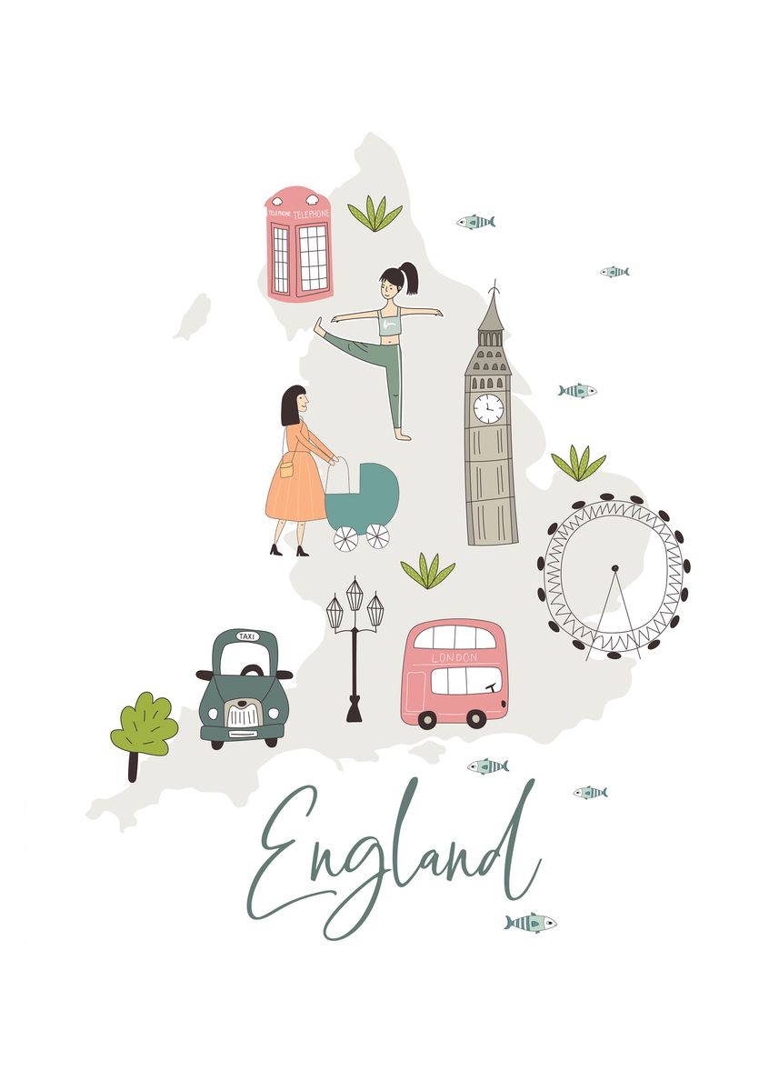 'England' Poster by ECLECTICimprint | Displate