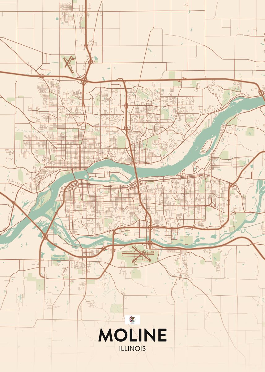 'Moline IL' Poster, picture, metal print, paint by IMR Designs | Displate