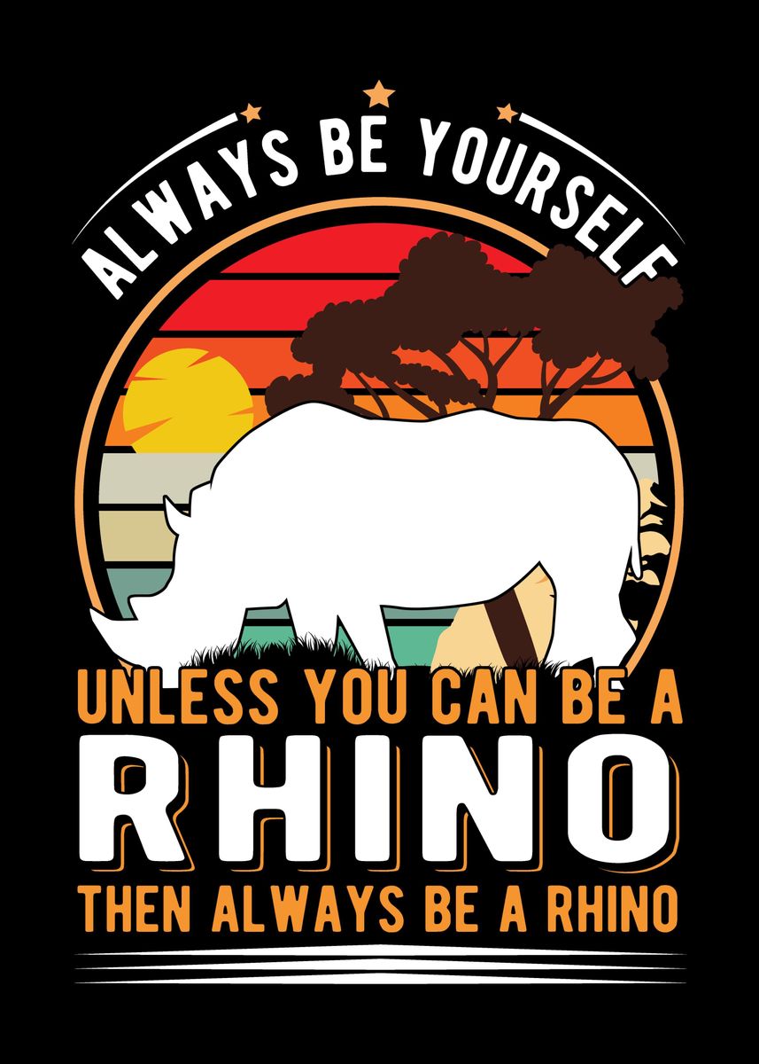 'Rhino Gift Rhinoceros' Poster, picture, metal print, paint by ...