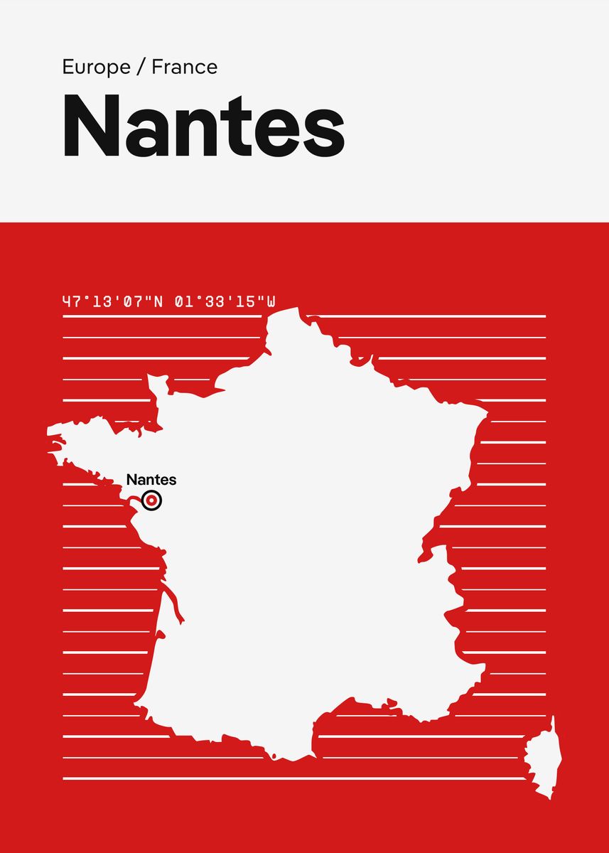 'Nantes City Map' Poster by Visitify | Displate