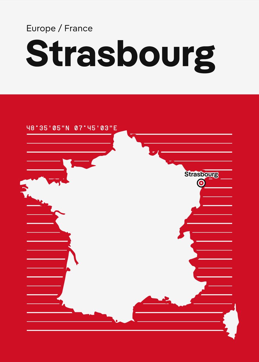 'Strasbourg City Map' Poster by Visitify | Displate