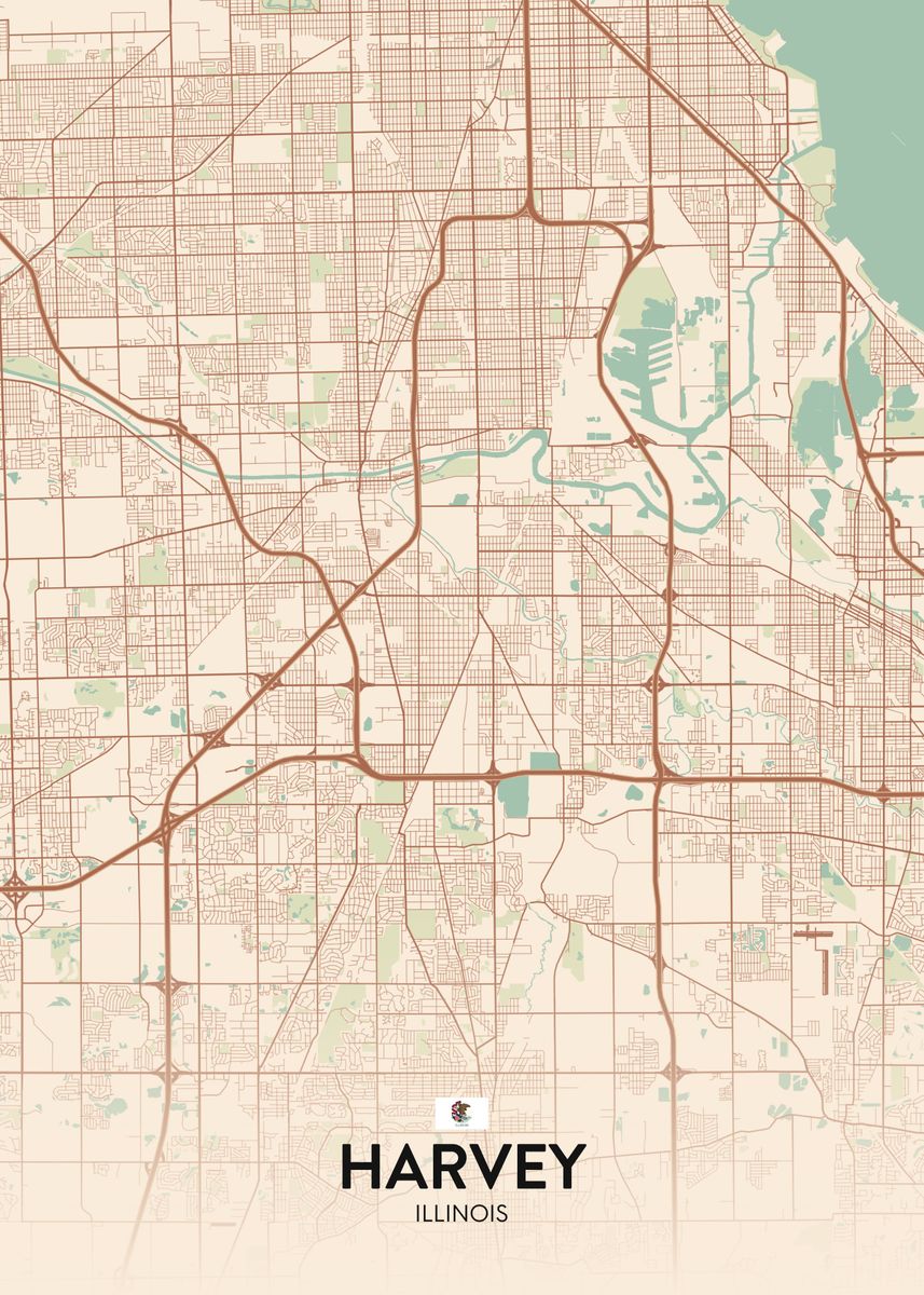 'Harvey IL' Poster, picture, metal print, paint by IMR Designs | Displate