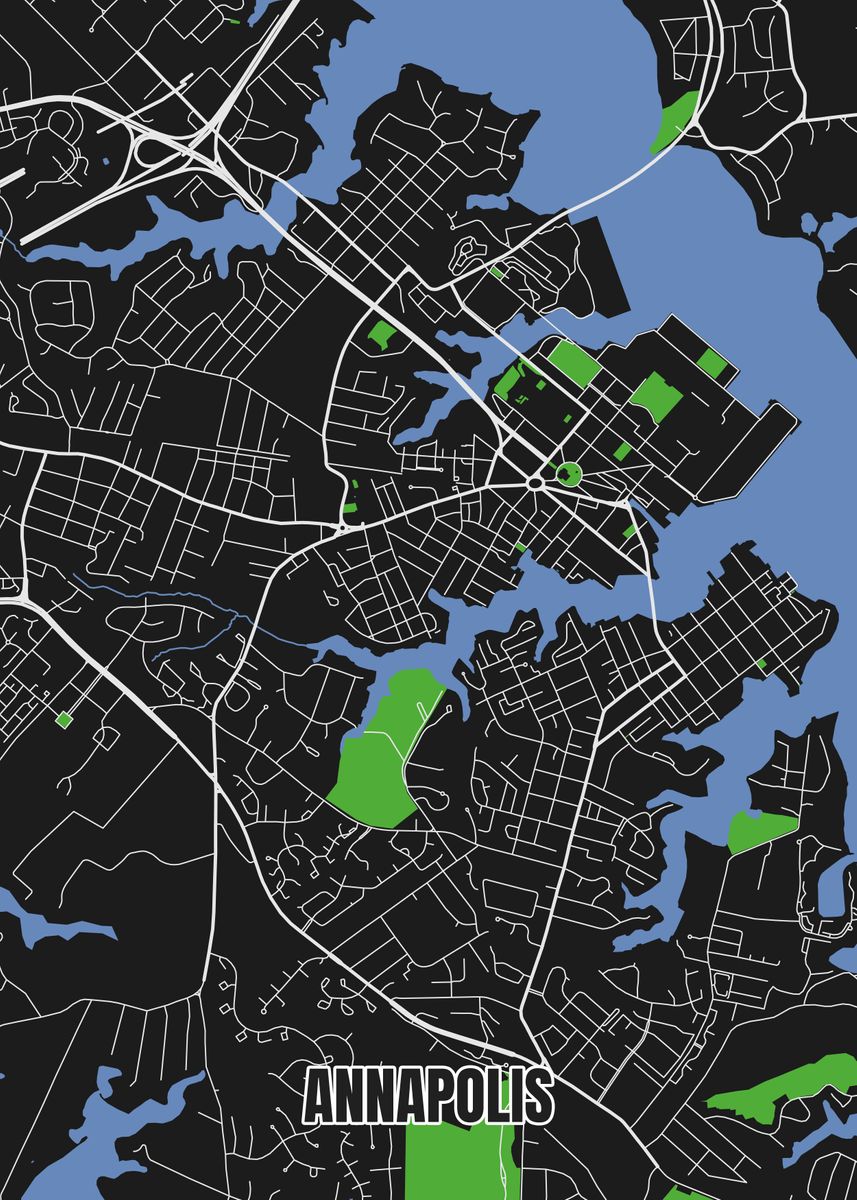 'City map of Annapolis' Poster by Sam Kal | Displate