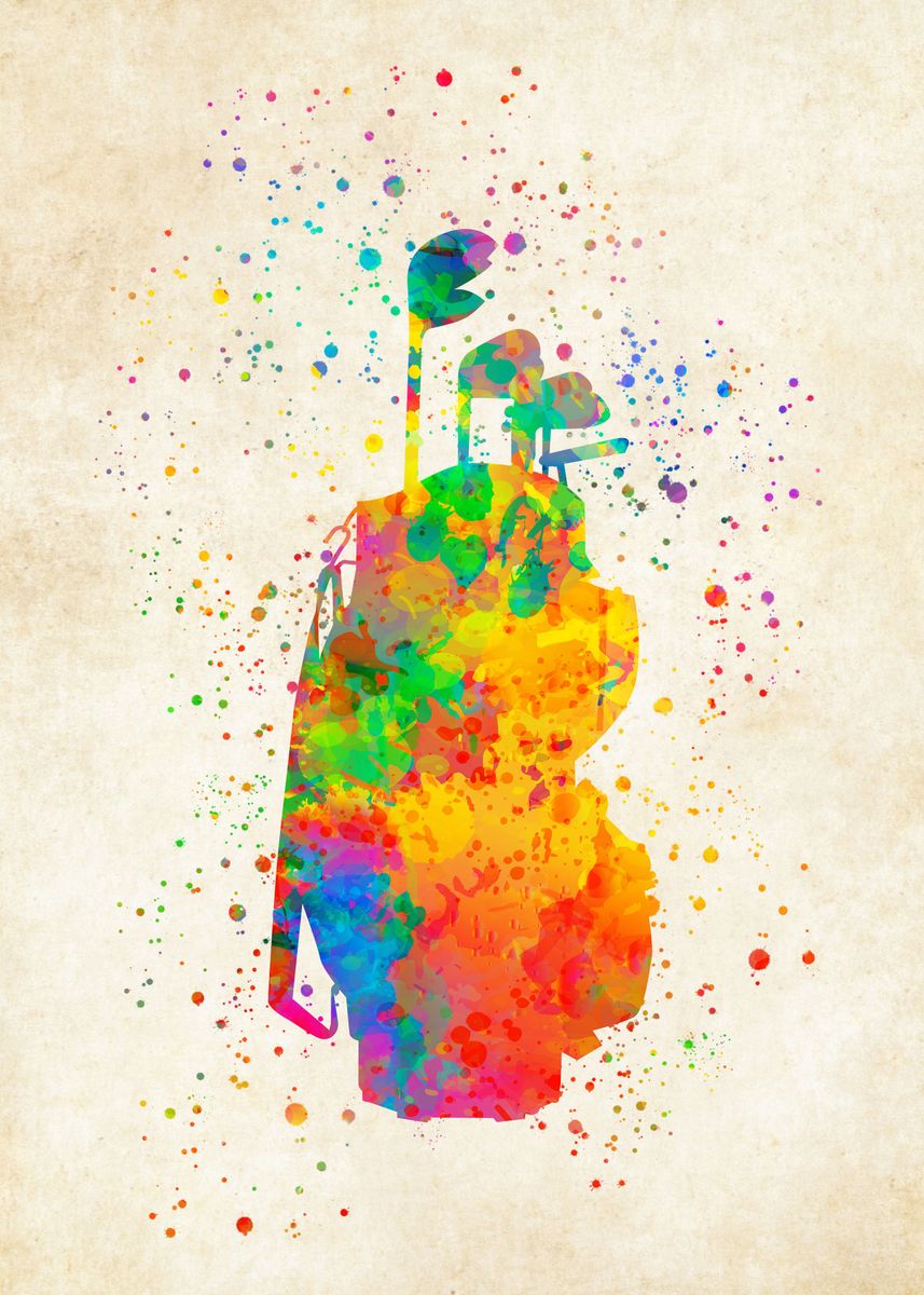 'Golfer Watercolor' Poster, picture, metal print, paint by Ollie Reid ...