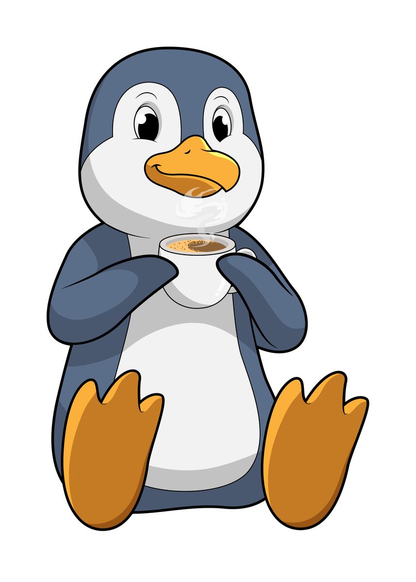 'Penguin Coffee Cup' Poster, picture, metal print, paint by Markus ...