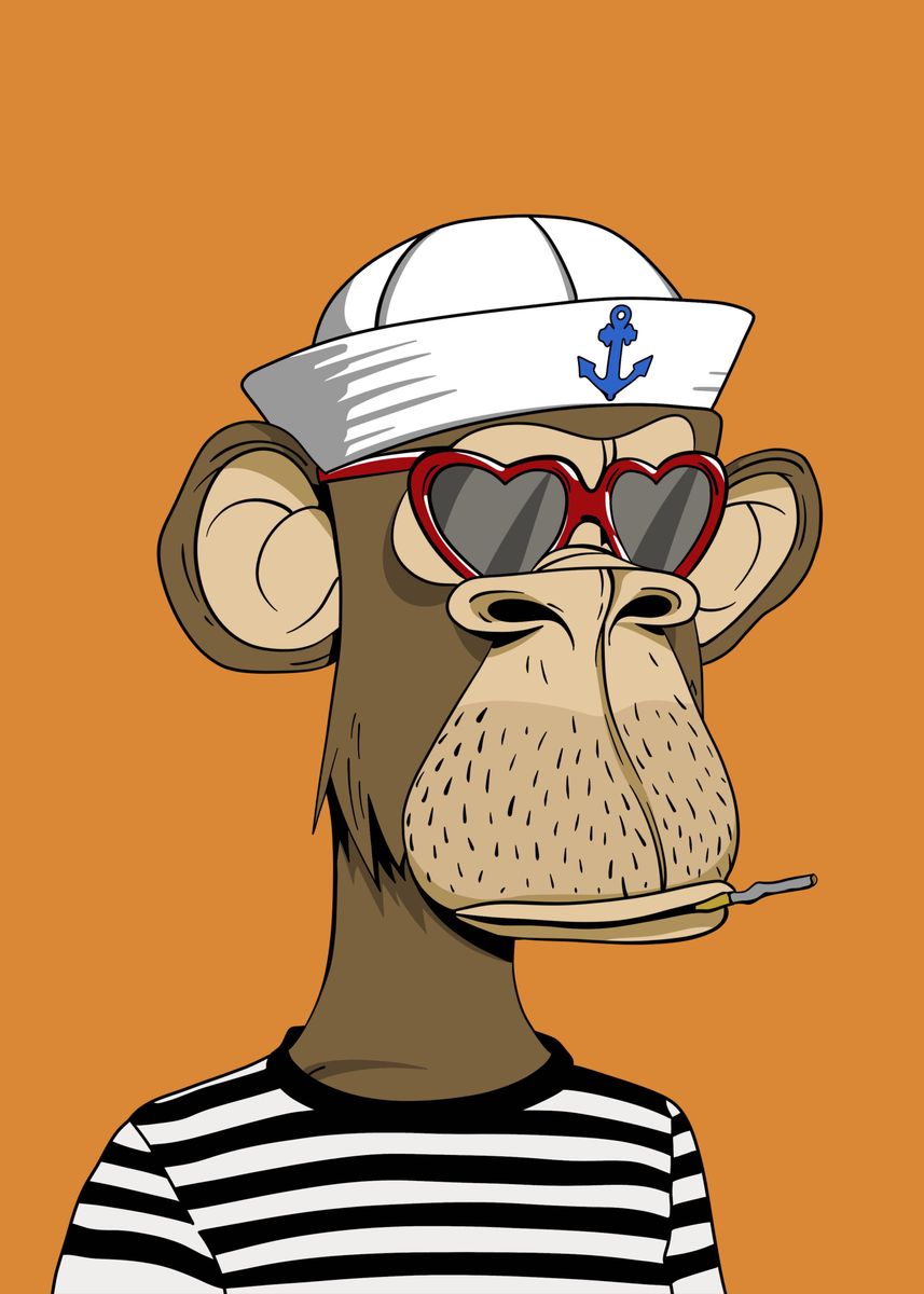 'Bored ape' Poster, picture, metal print, paint by Magic Apes | Displate