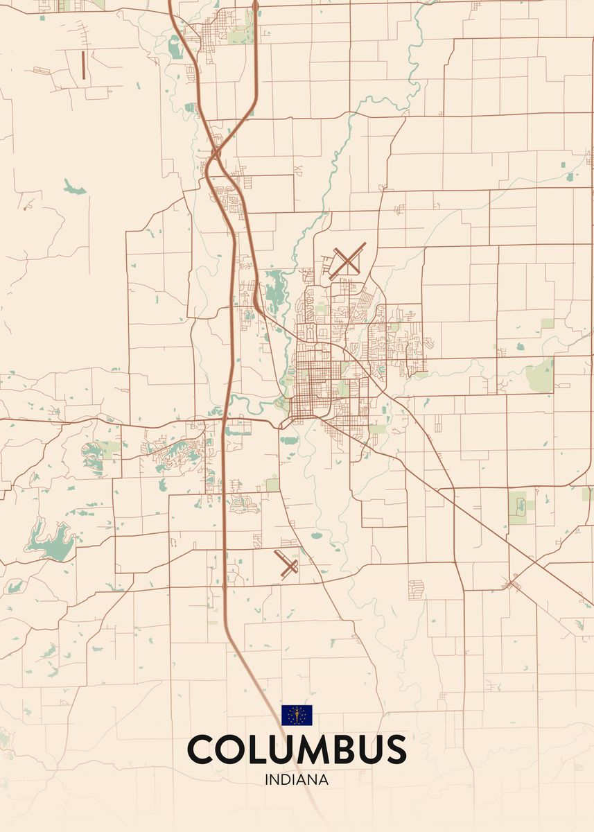 'Columbus IL' Poster, picture, metal print, paint by IMR Designs | Displate