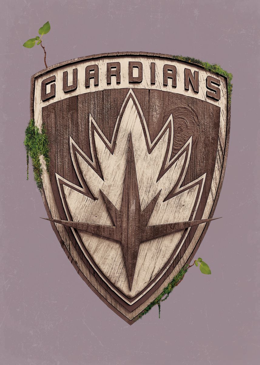 'Guardians shield' Poster, picture, metal print, paint by Marvel | Displate
