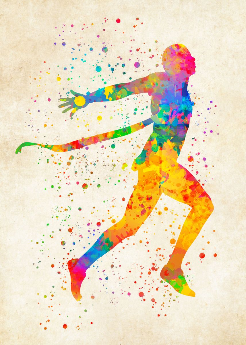 'Athletic watercolor' Poster, picture, metal print, paint by Ollie Reid ...