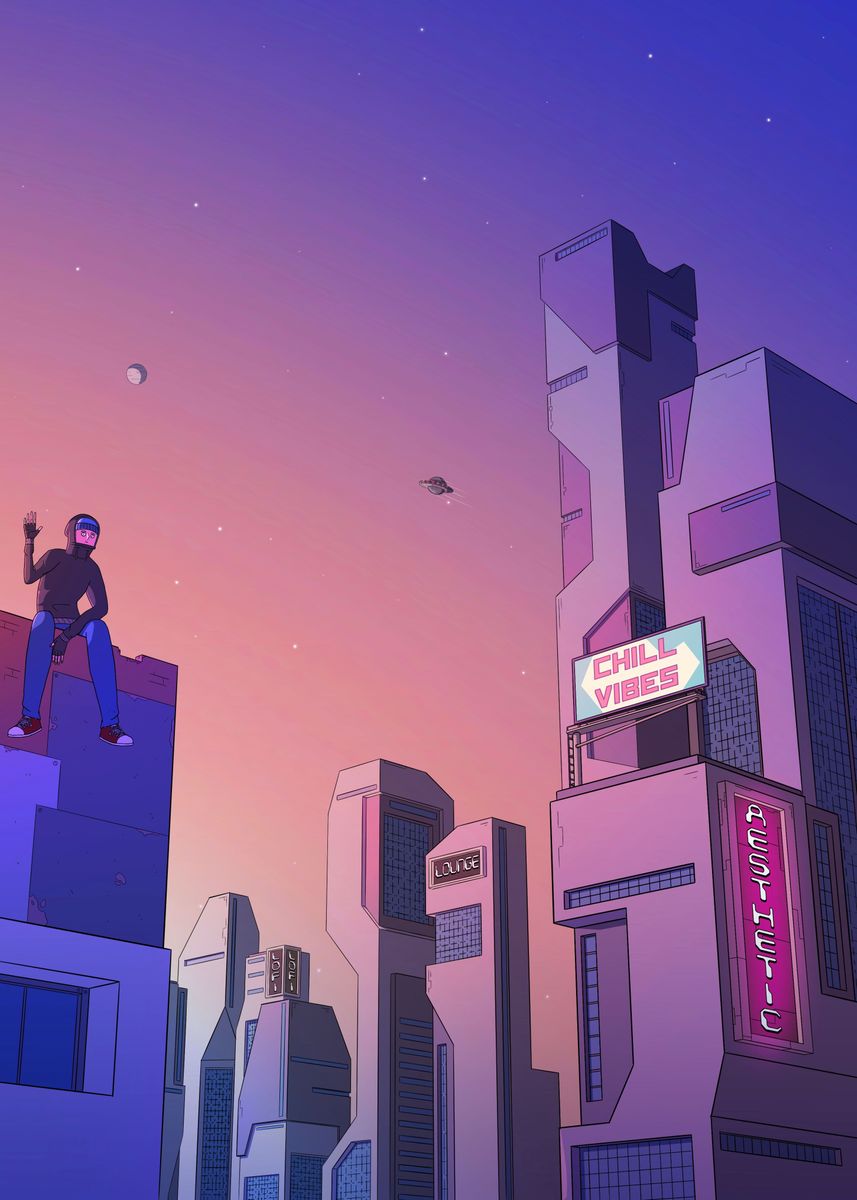 'Rooftop Chillin' Poster by Jeremy Edwards | Displate