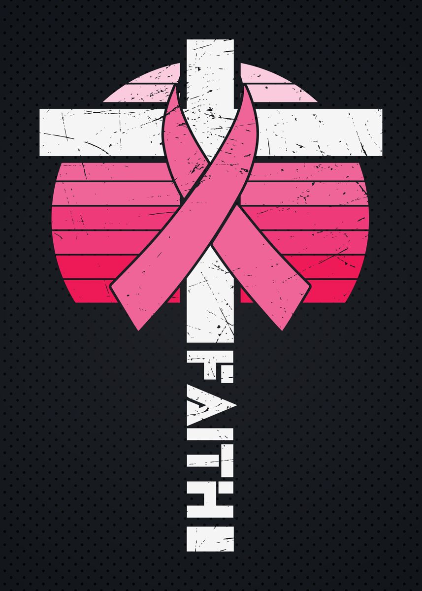 'Pink Cross Faith' Poster, picture, metal print, paint by Illustration ...