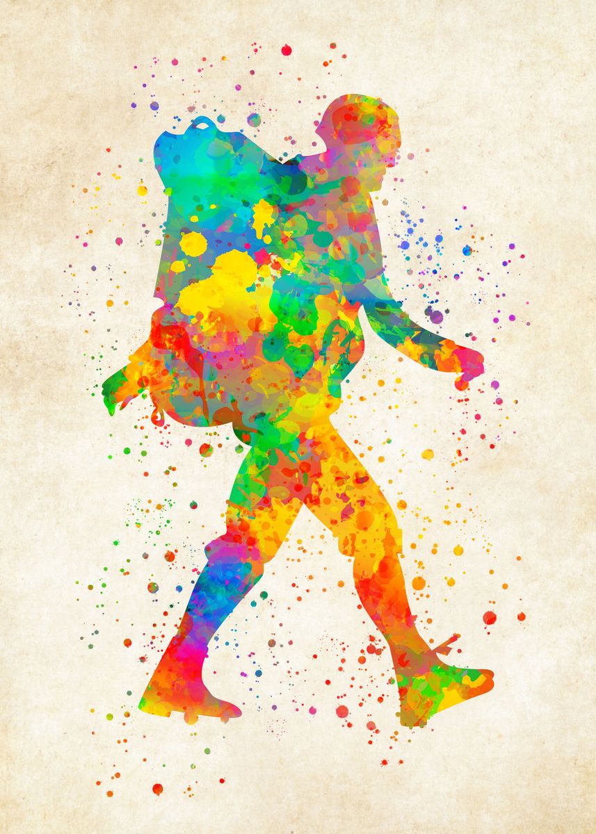 'Backpacker Watercolor' Poster by Ollie Reid | Displate