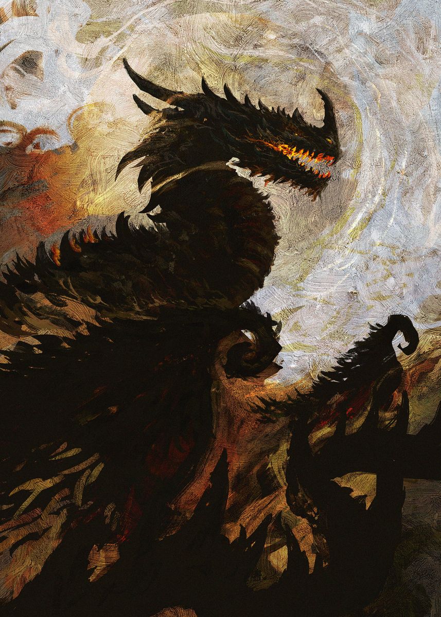 'Black wyvern' Poster, picture, metal print, paint by Anato Finnstark ...