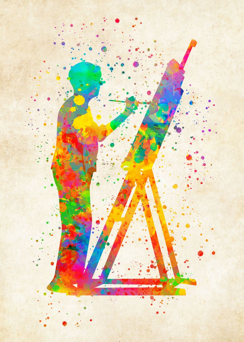 'Artist Watercolor' Poster, picture, metal print, paint by Ollie Reid ...