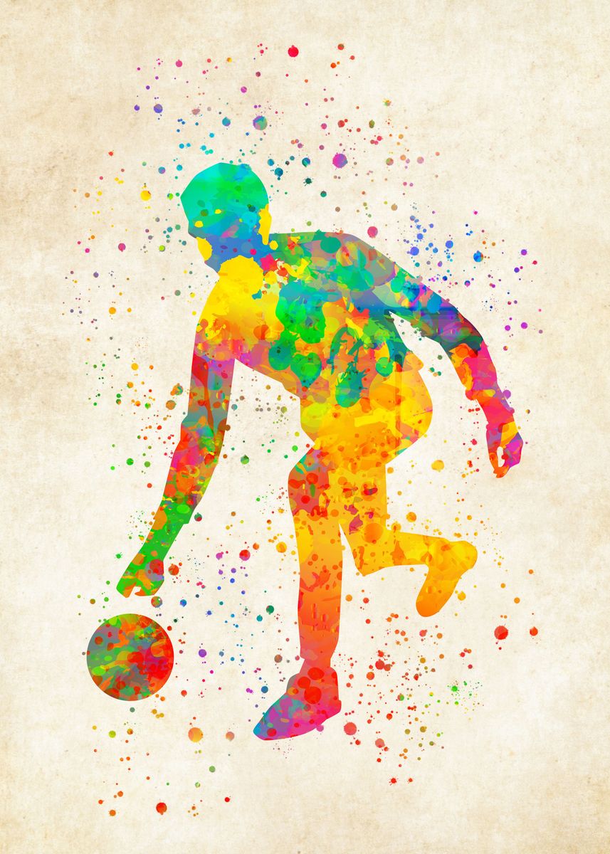 'Bowling Watercolor' Poster, picture, metal print, paint by Ollie Reid ...