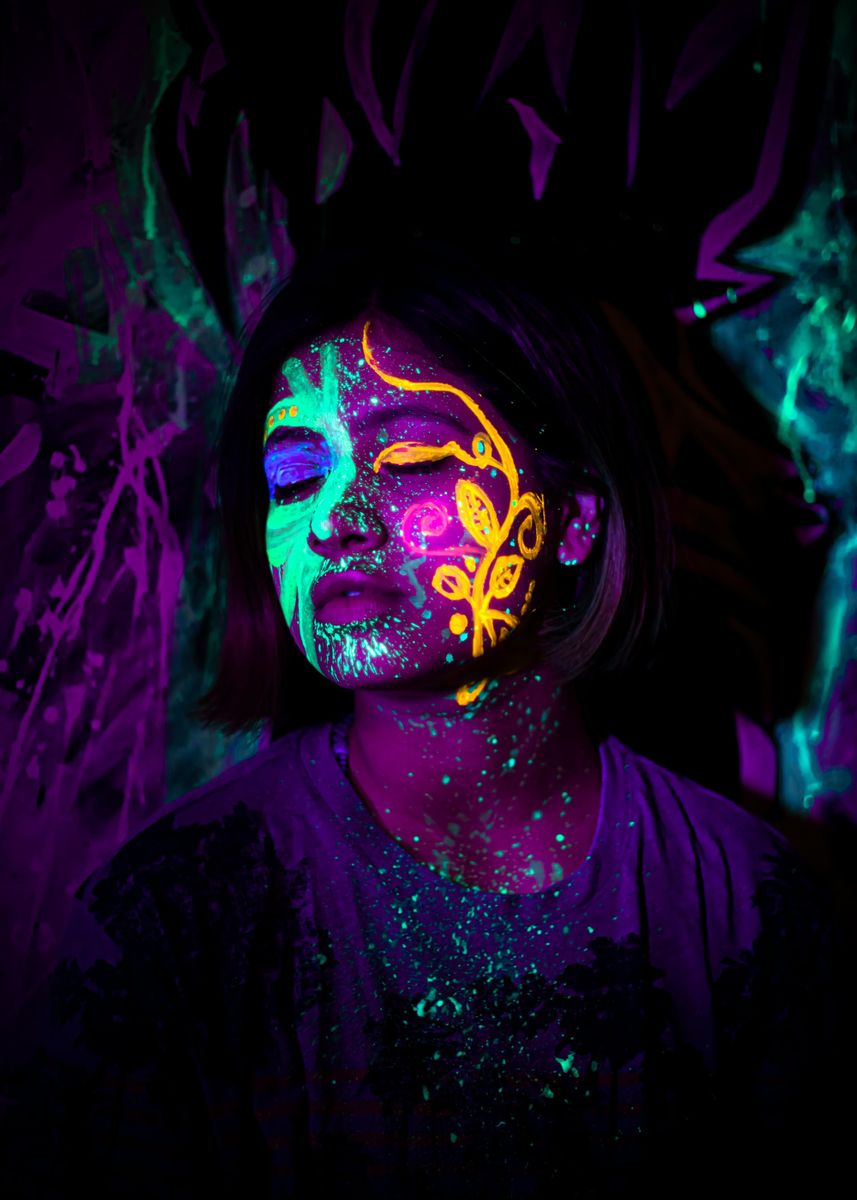 'Woman With Face Art' Poster by Hashook | Displate