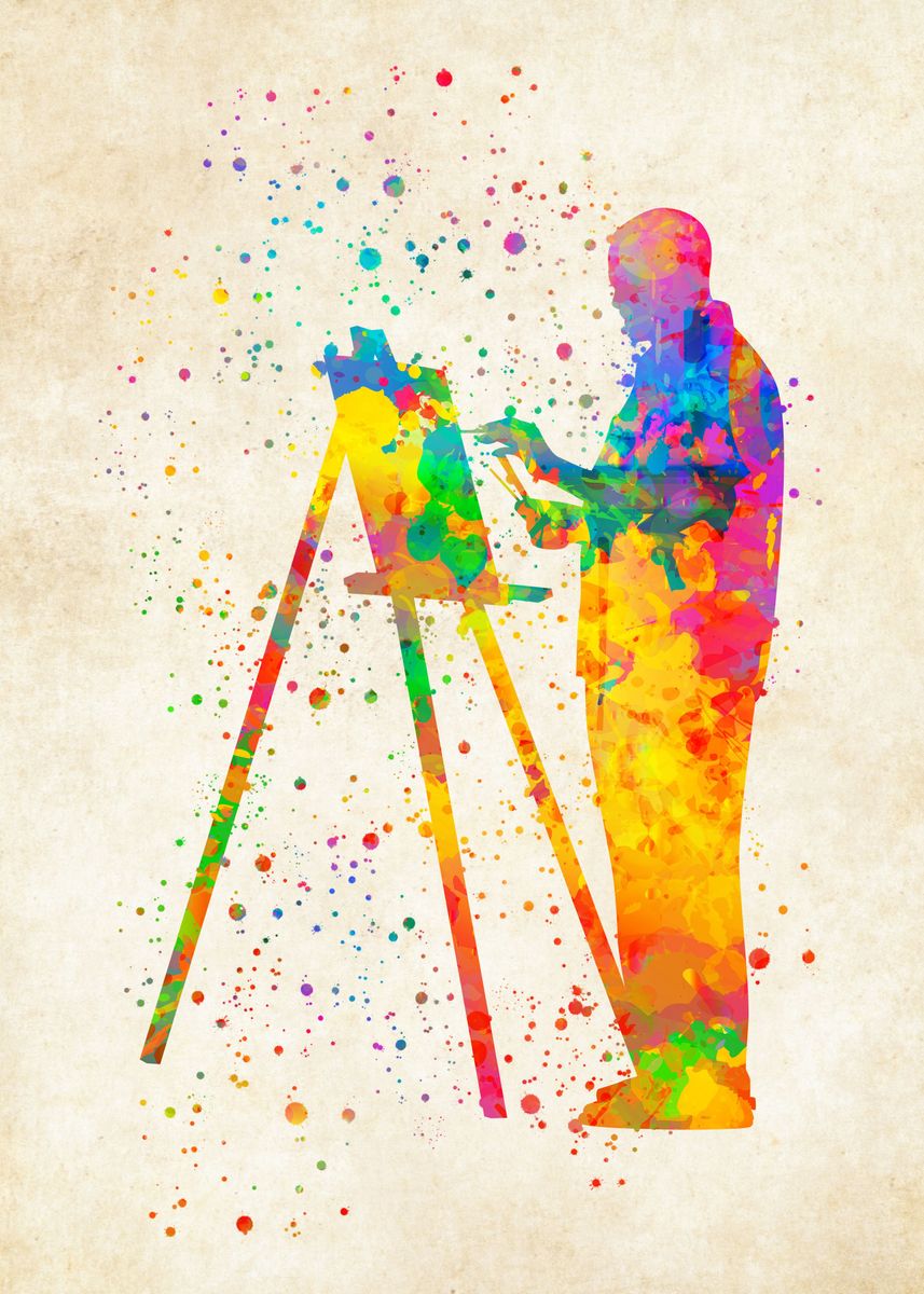 'Artist Watercolor' Poster, picture, metal print, paint by Ollie Reid ...