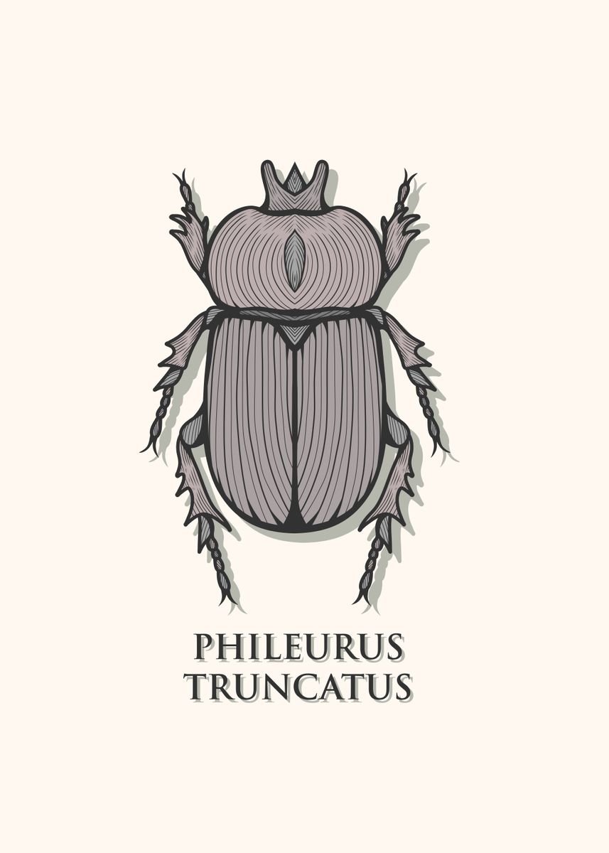 'Triceratops Beetle' Poster by Milhad Art | Displate