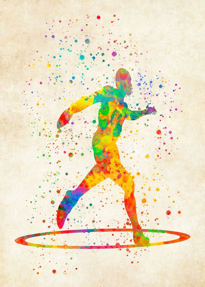 'Athletic Watercolor' Poster, picture, metal print, paint by Ollie Reid ...