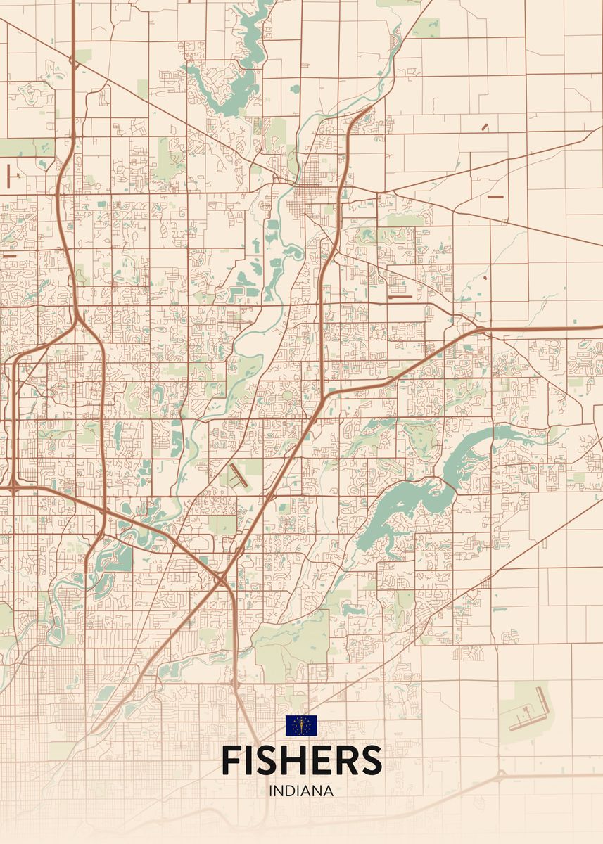 'Fishers IN' Poster, picture, metal print, paint by IMR Designs | Displate