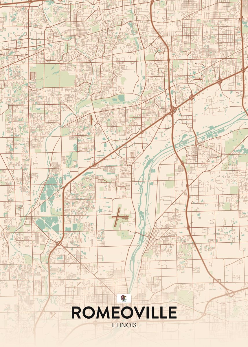 'Romeoville IL' Poster, picture, metal print, paint by IMR Designs ...