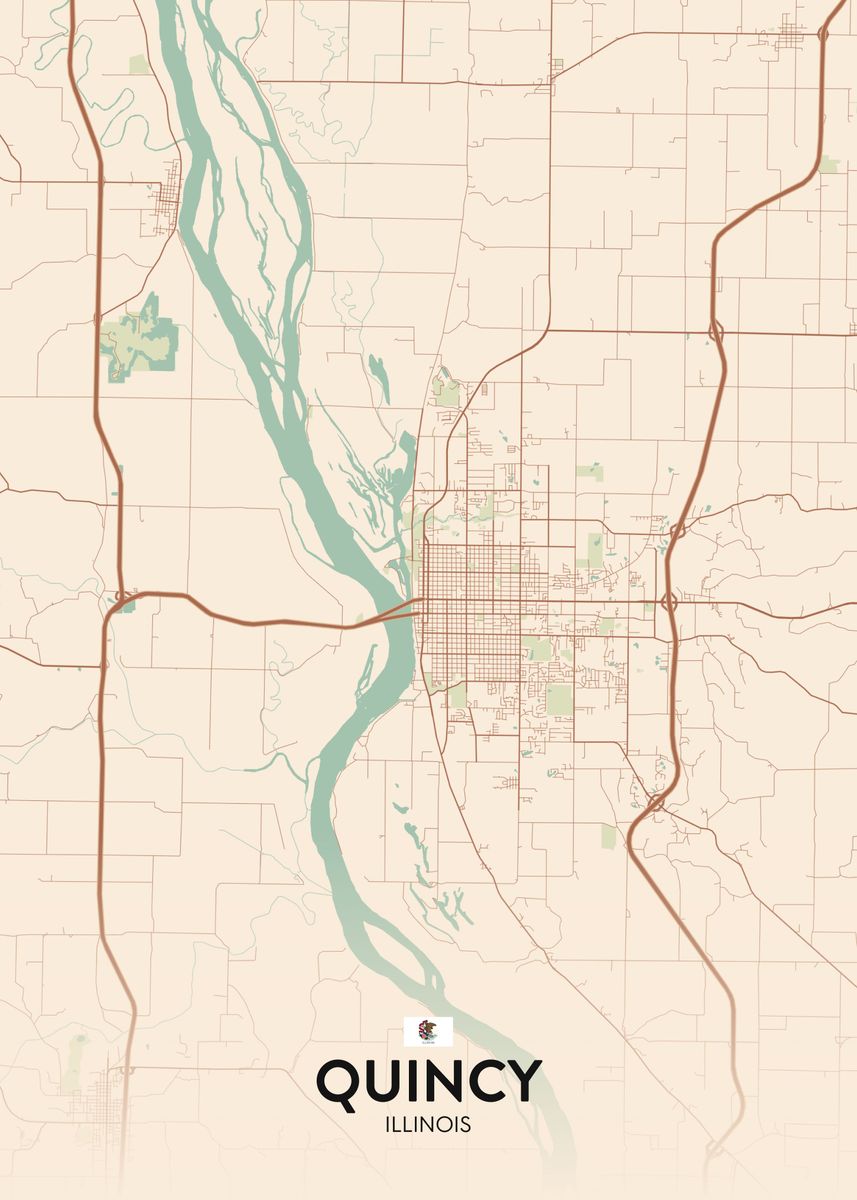 'Quincy IL' Poster, picture, metal print, paint by IMR Designs | Displate