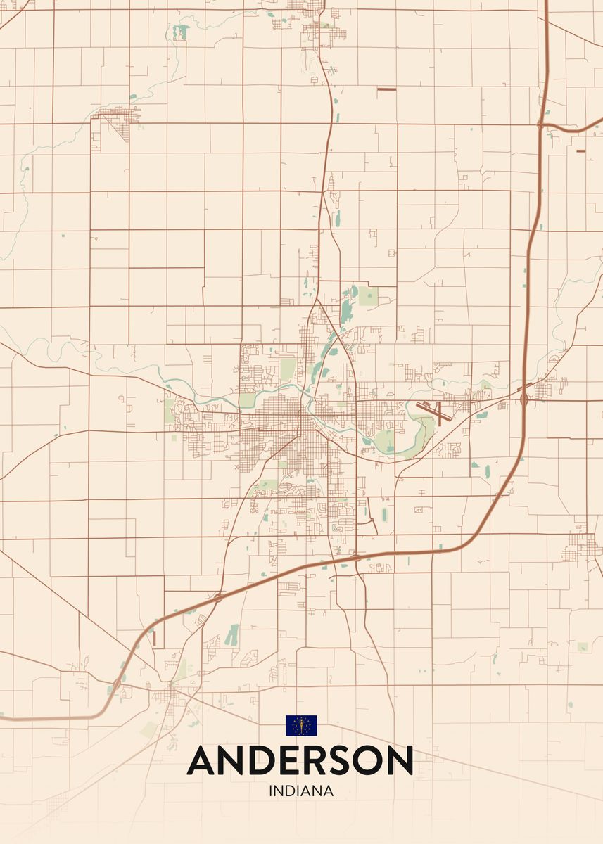 'Anderson IN' Poster, picture, metal print, paint by IMR Designs | Displate