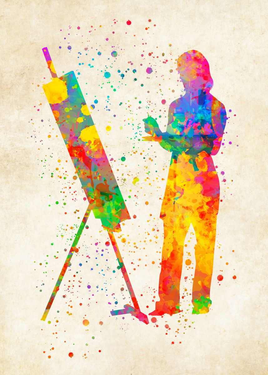 'Artist Watercolor' Poster, picture, metal print, paint by Ollie Reid ...