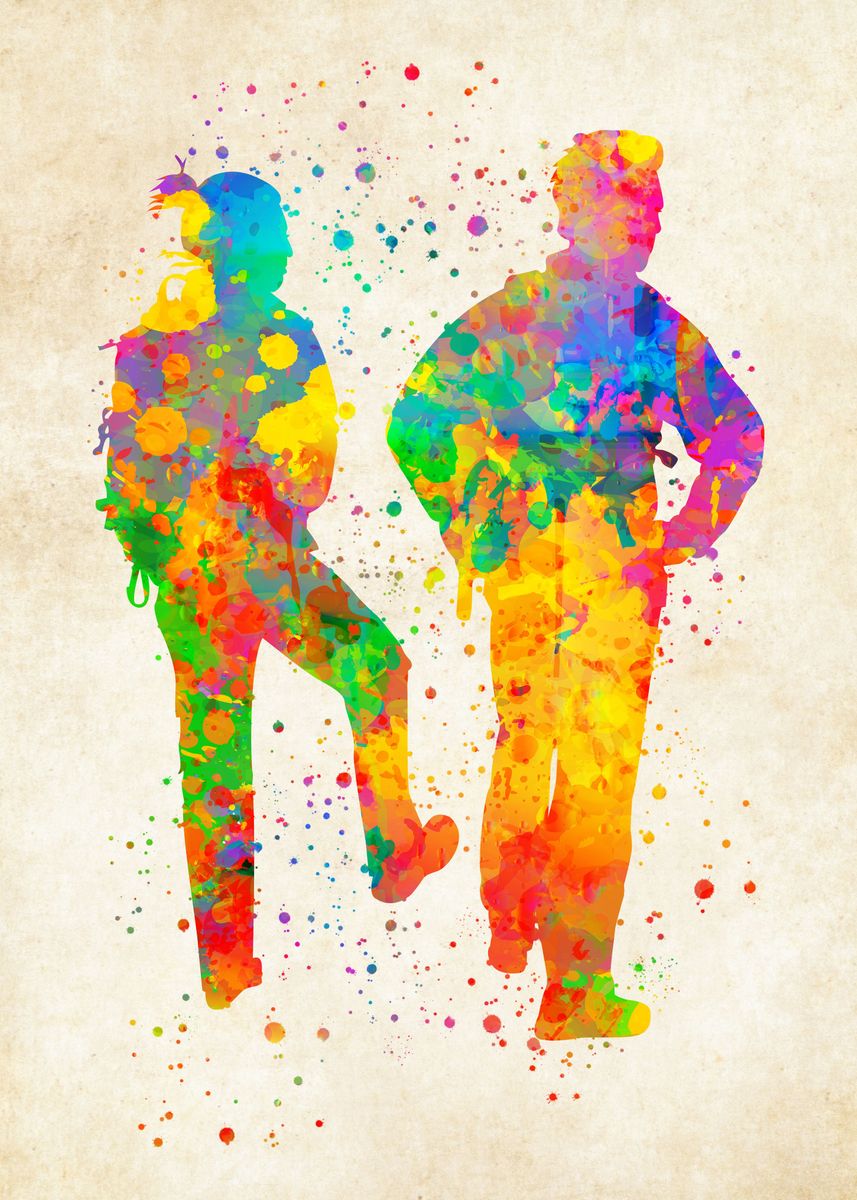 'Backpacker Watercolor' Poster by Ollie Reid | Displate