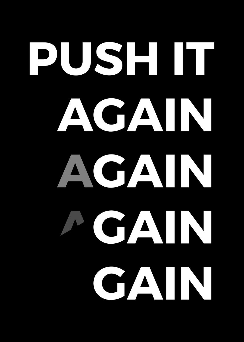 'Push it' Poster, picture, metal print, paint by albran karan | Displate