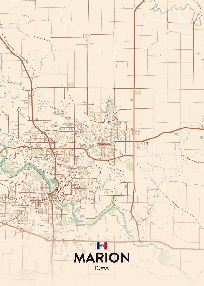 'Marion IA' Poster, picture, metal print, paint by IMR Designs | Displate