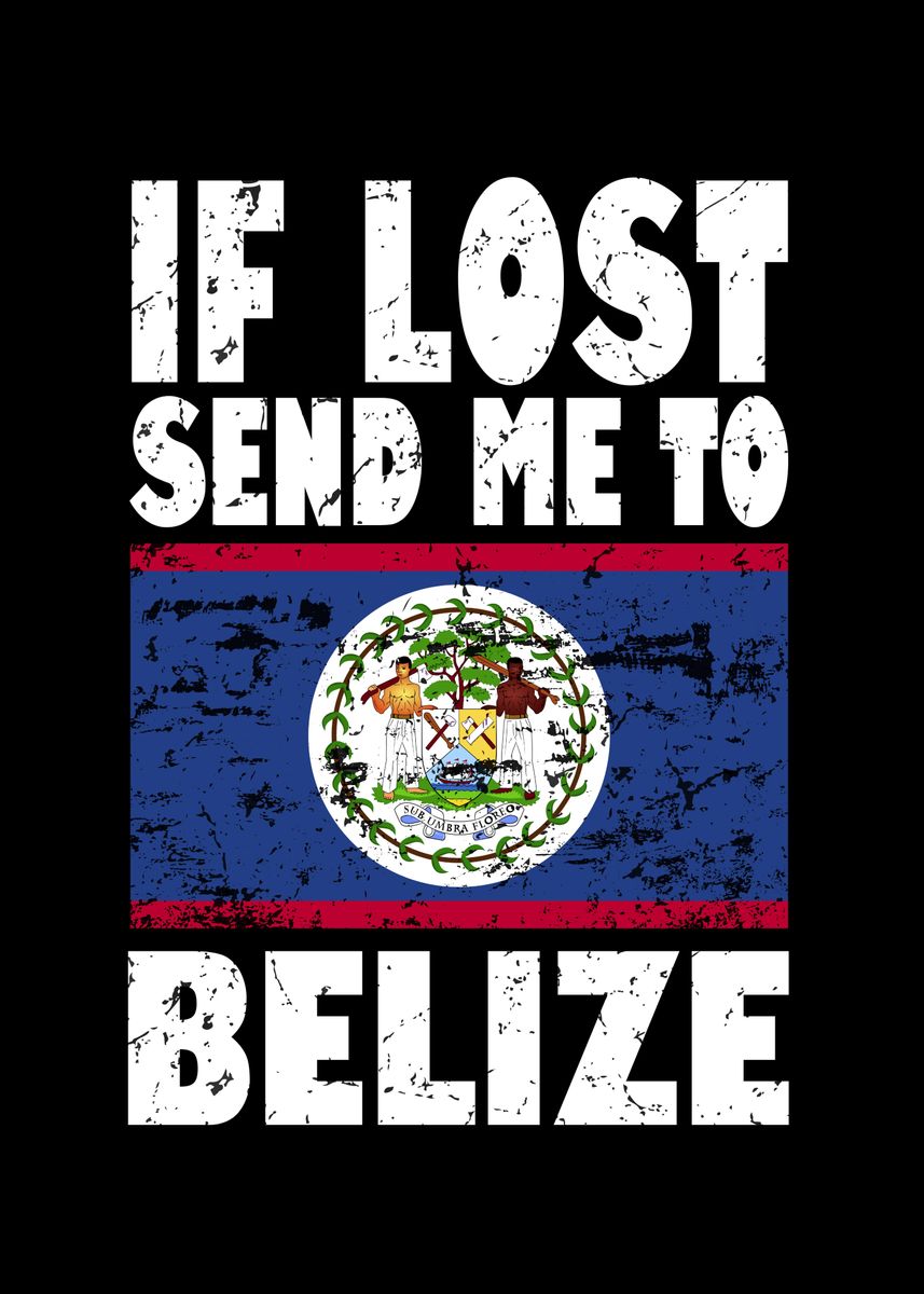 'Belize Flag Saying' Poster, picture, metal print, paint by schmugo ...