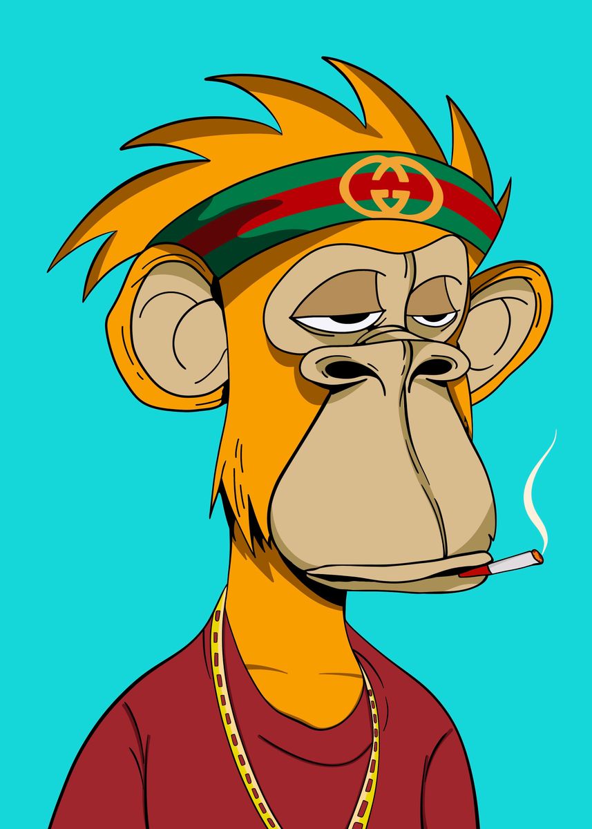 'Bored ape' Poster, picture, metal print, paint by Magic Apes | Displate