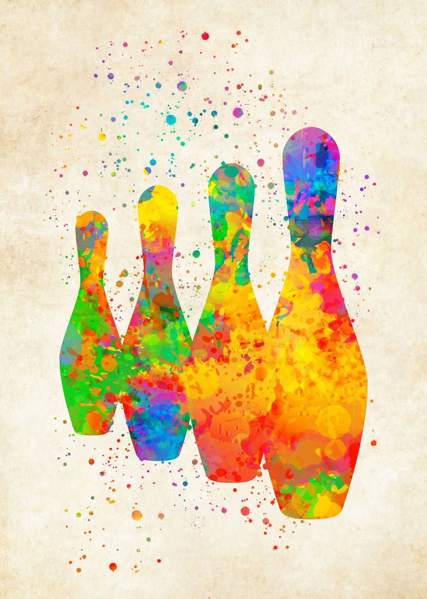 'Bowling Watercolor' Poster by Ollie Reid | Displate