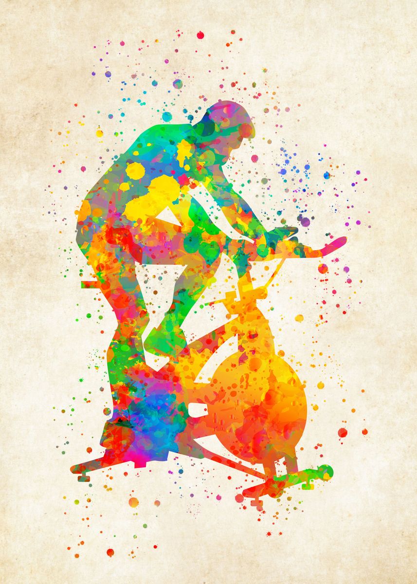 'Exercise bike watercolor' Poster by Ollie Reid | Displate