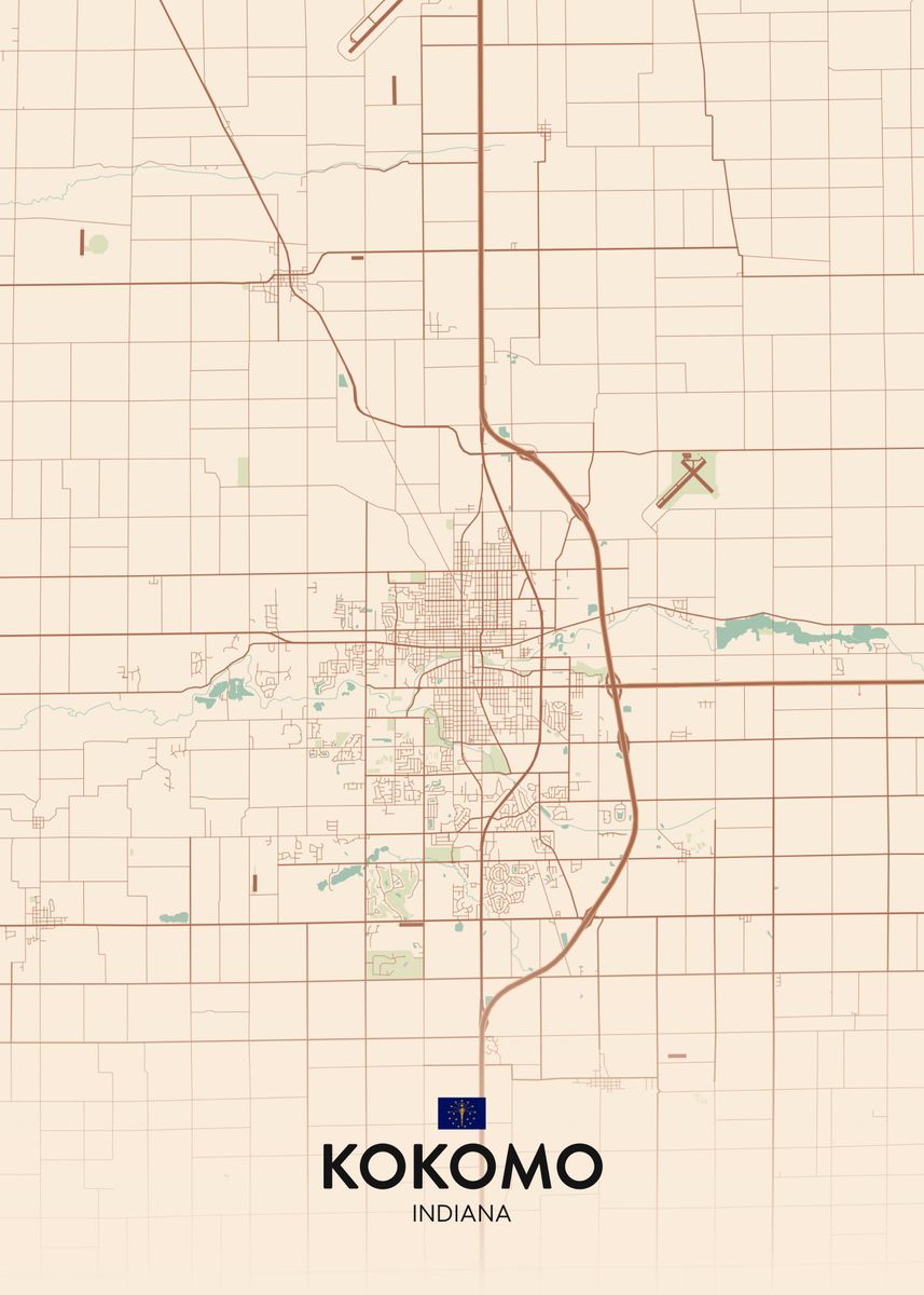 'Kokomo IN' Poster, picture, metal print, paint by IMR Designs | Displate