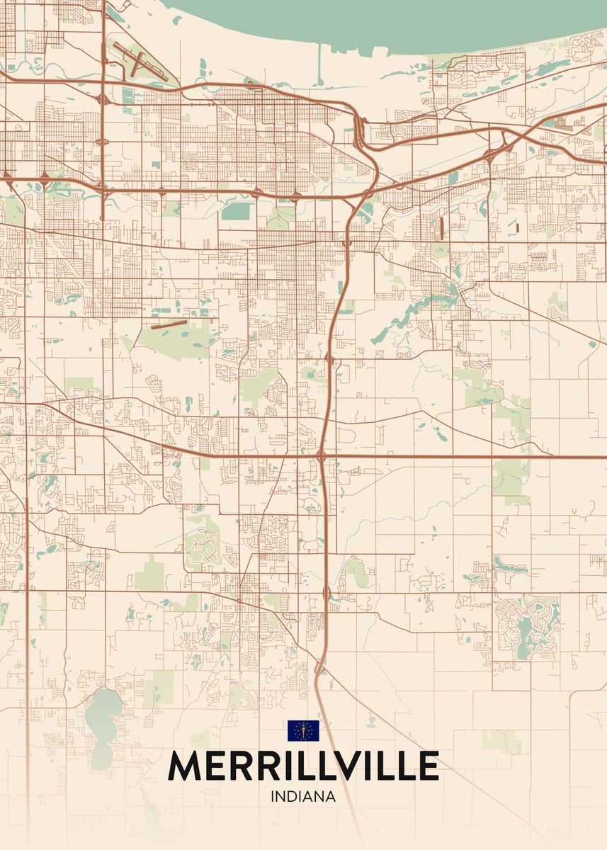 'Merrillville IN' Poster, picture, metal print, paint by IMR Designs ...