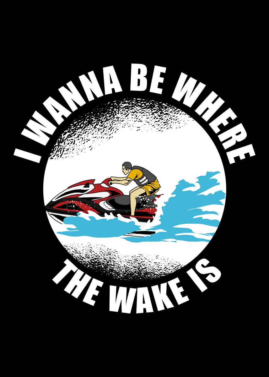 'Jet Ski' Poster, picture, metal print, paint by CrazySquirrel | Displate