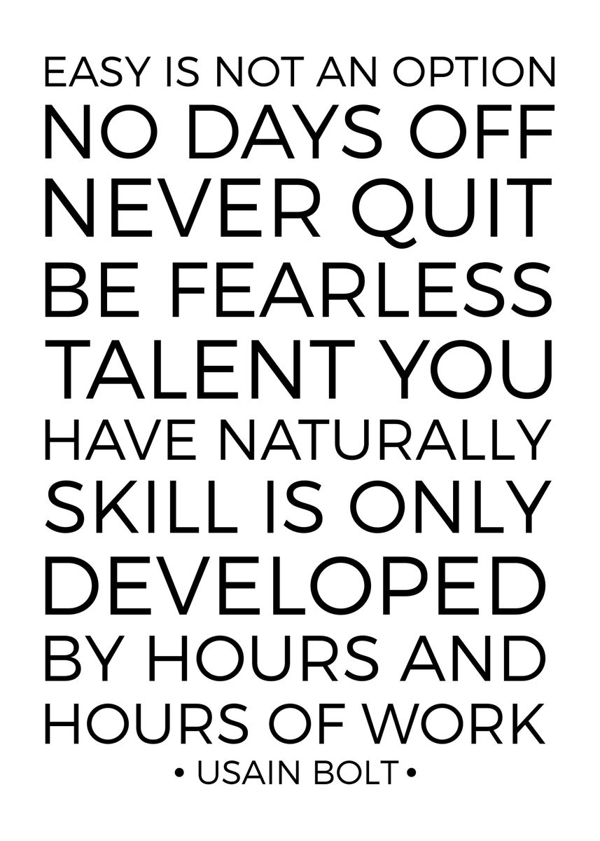 'Easy is Not an Option' Poster by albran karan | Displate