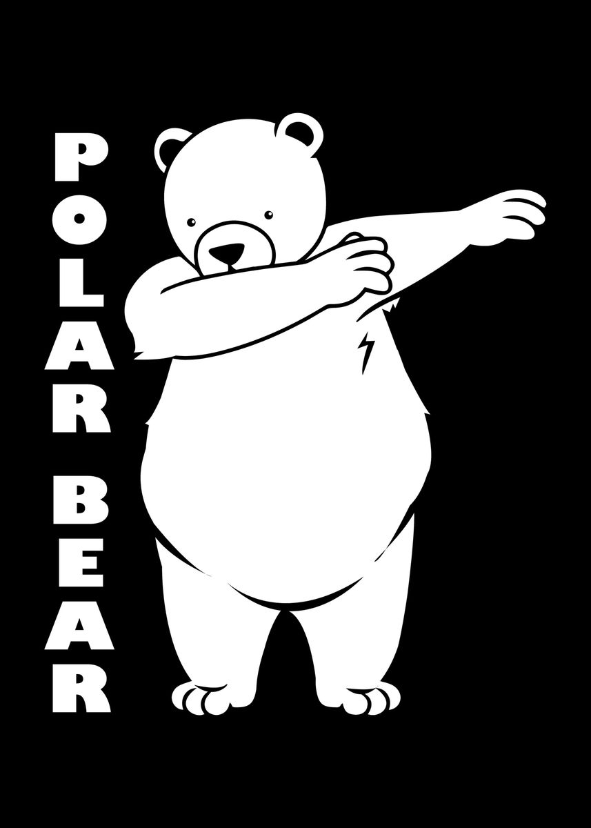 'Polar Bear Dabbing Bear' Poster, picture, metal print, paint by ...