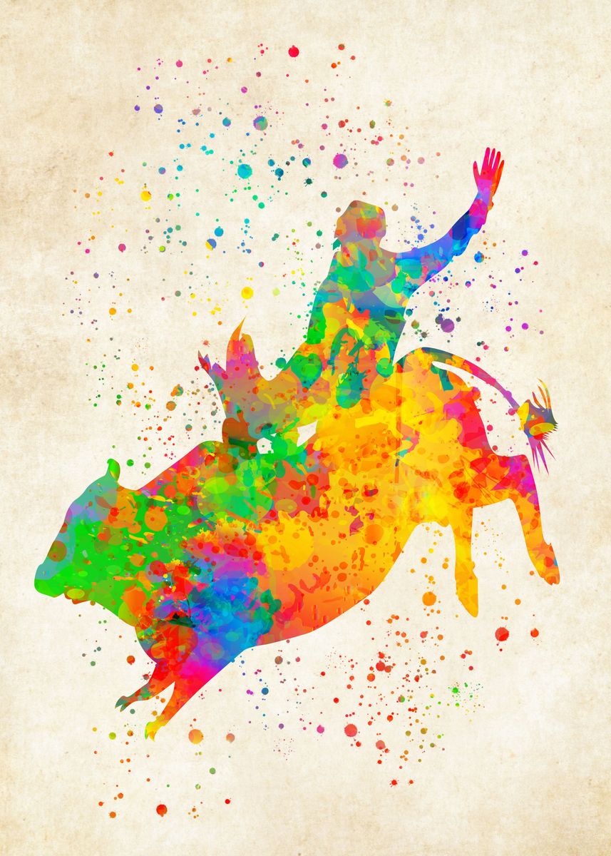 'Cowboy Watercolor' Poster, picture, metal print, paint by Ollie Reid ...