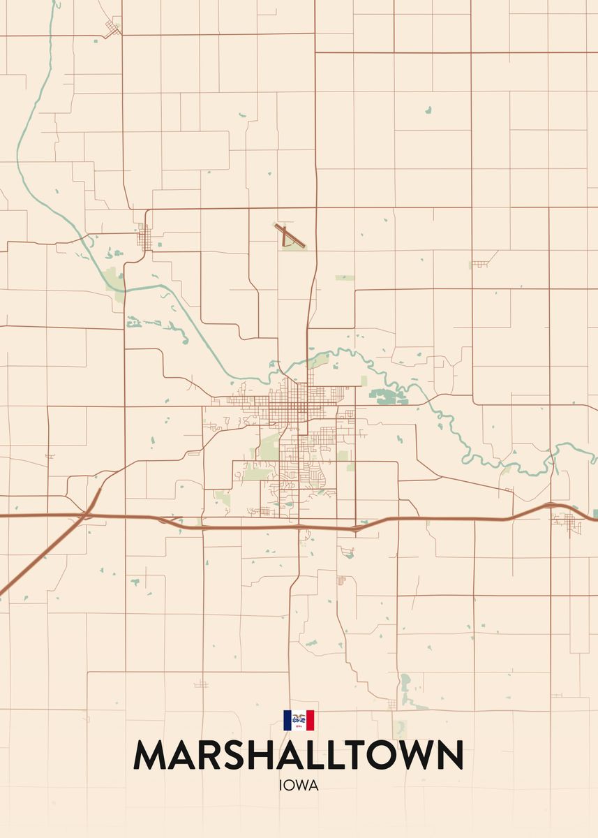 'Marshalltown IA' Poster, picture, metal print, paint by IMR Designs ...