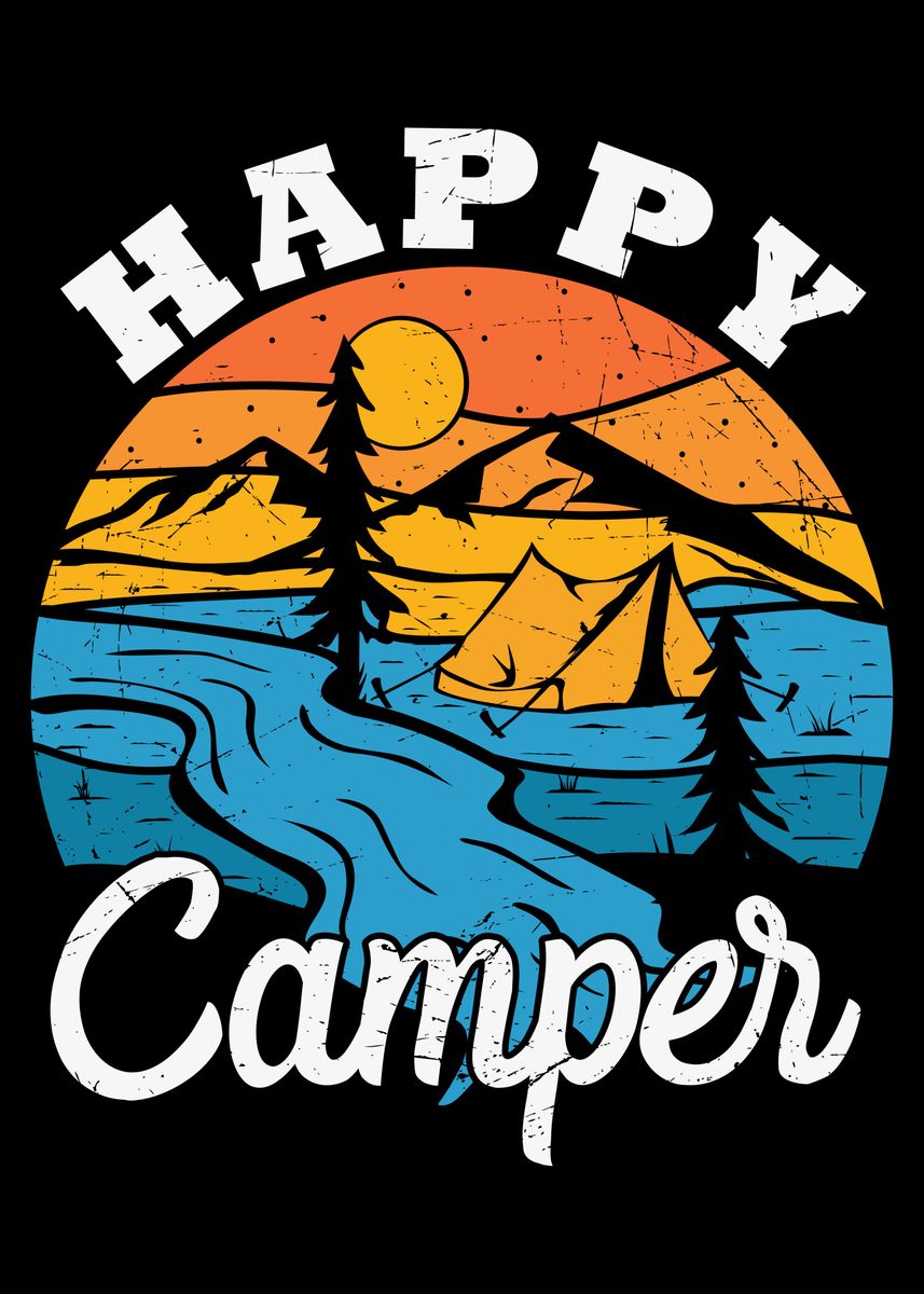 'Happy camper' Poster, picture, metal print, paint by Anderson Felix ...