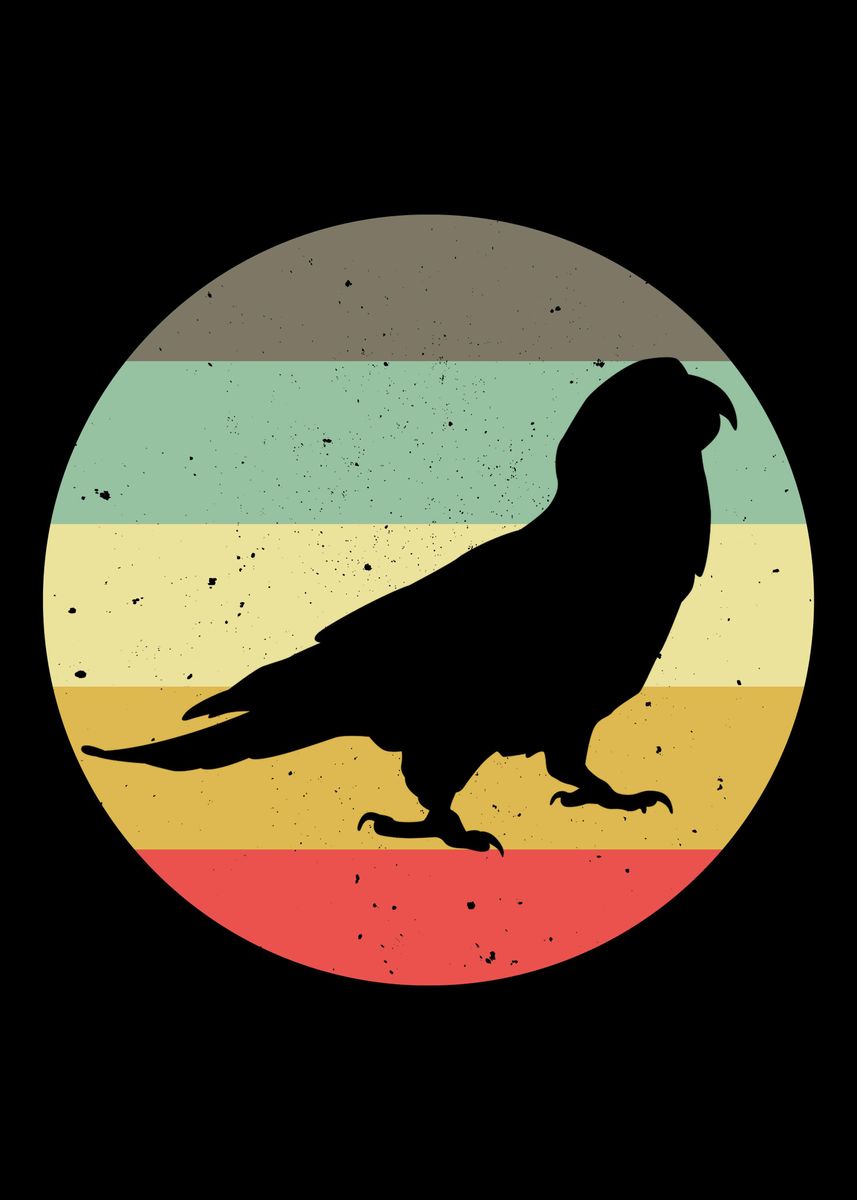 'Retro Parrots Vintage' Poster, picture, metal print, paint by ...