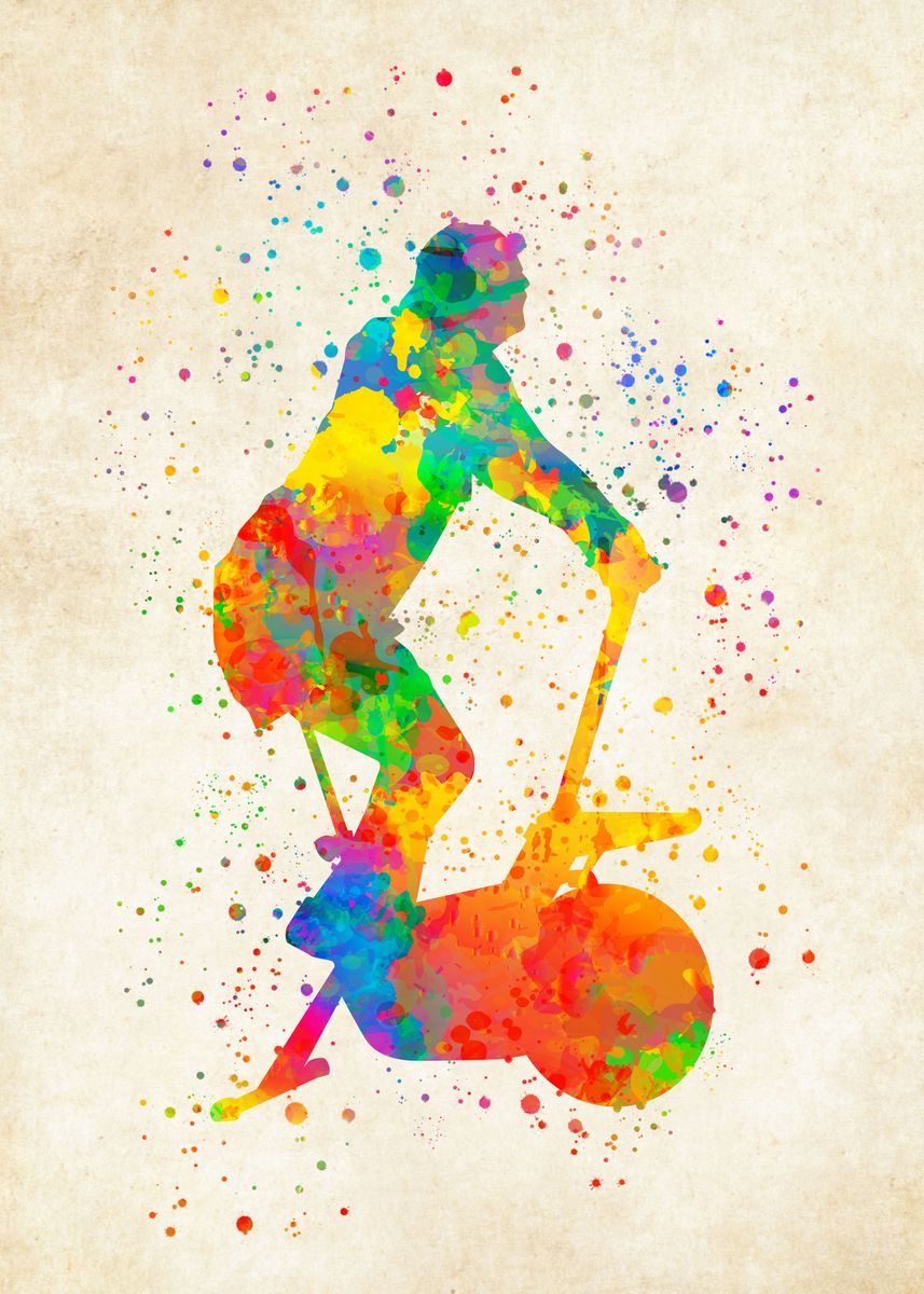 'Exercise bike watercolor' Poster by Ollie Reid | Displate