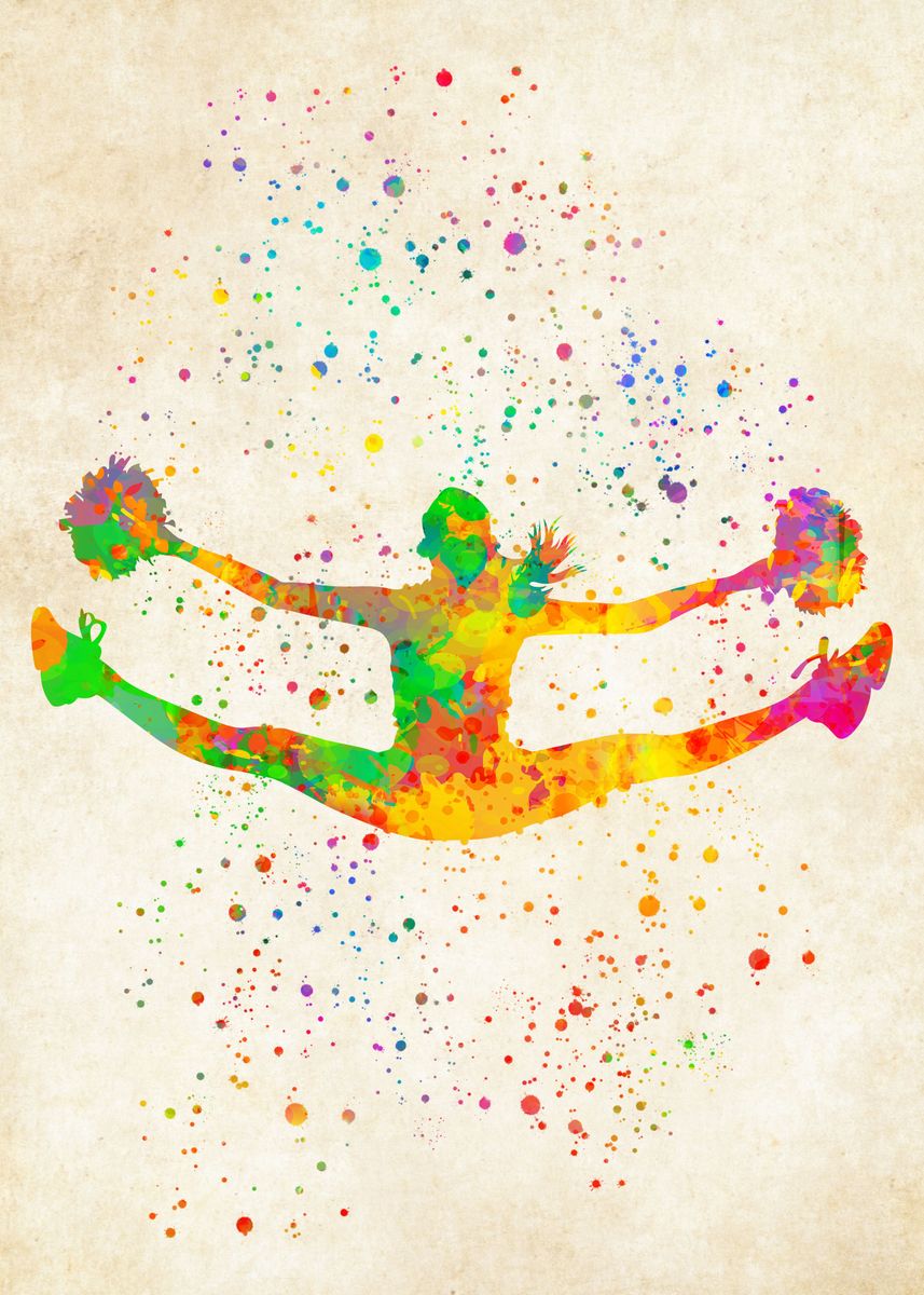 'Cheerleader watercolor' Poster, picture, metal print, paint by Ollie ...